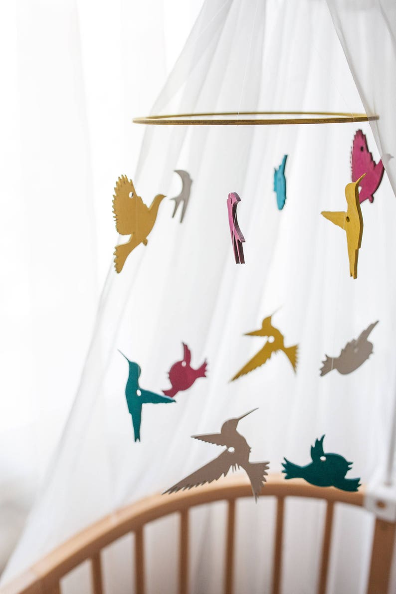 Baby Mobile Birds Multicolored Mobile Multicolored Birds - Etsy
