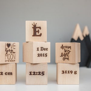 Personalized Wooden Baby Block - Baby Blocks - Wooden Blocks - Name ...