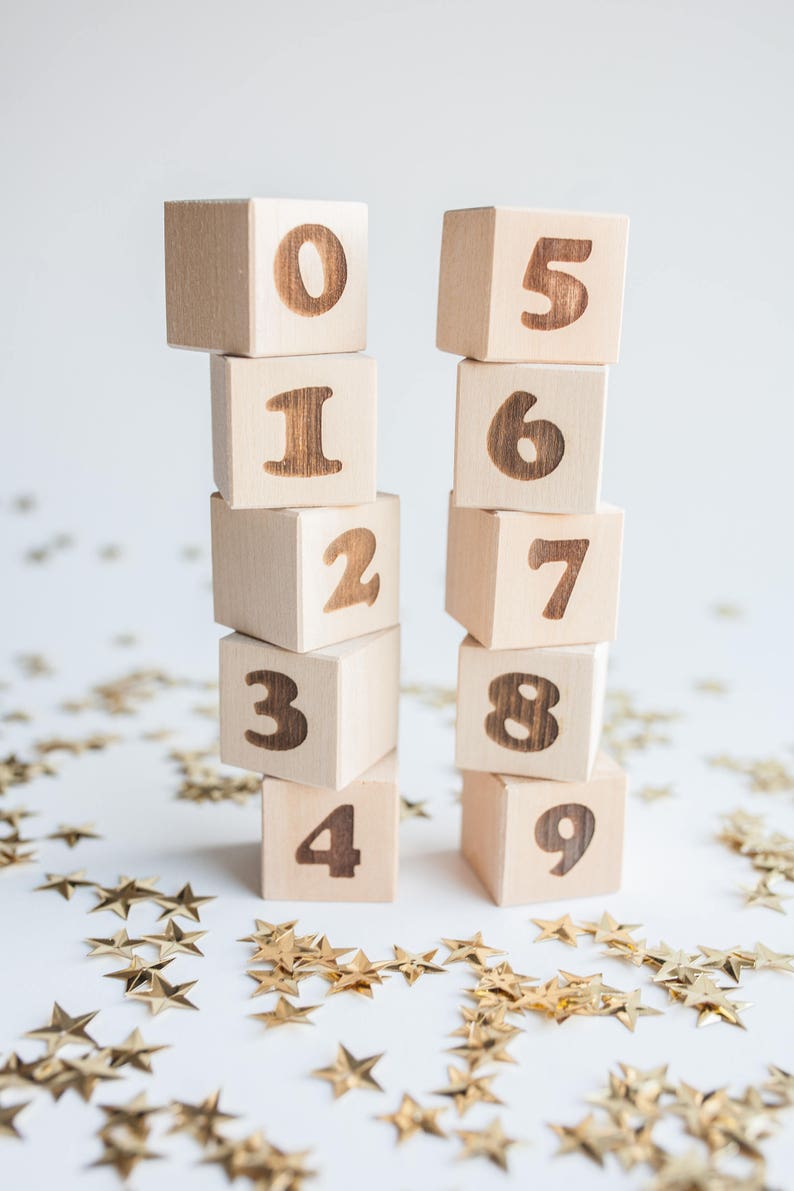 Numbers Blocks Baby Blocks Wooden Blocks Personalized - Etsy