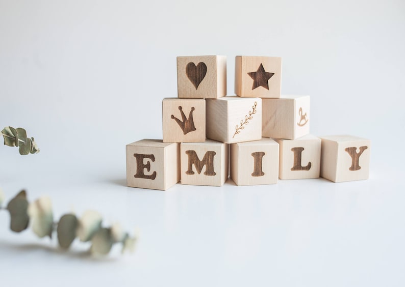 Baby Shower Gift Baby Blocks Wooden Blocks Personalized - Etsy
