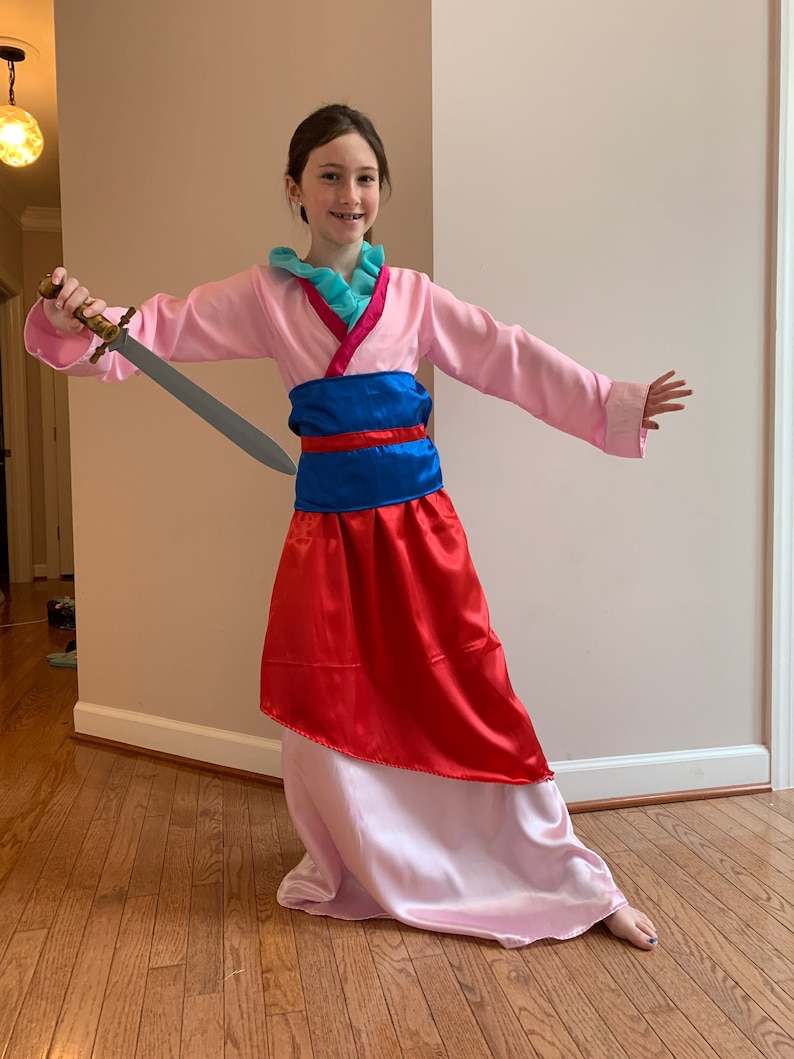 Custom Mulan Pink Red Halloween Costume Dress Gown for | Etsy