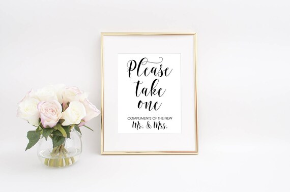 Please Take One Sign Please Take One Printable Wedding | Etsy
