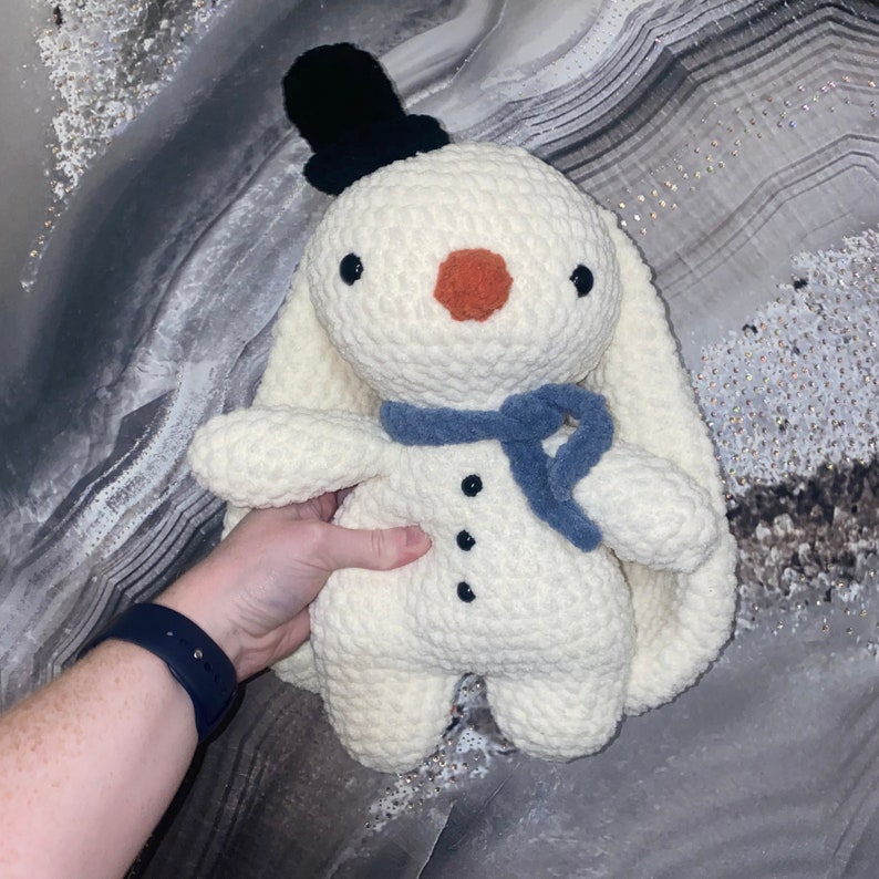 Snow Bunny Crochet Plushie Amigurumi Stuffed Animal Christmas Gift ...