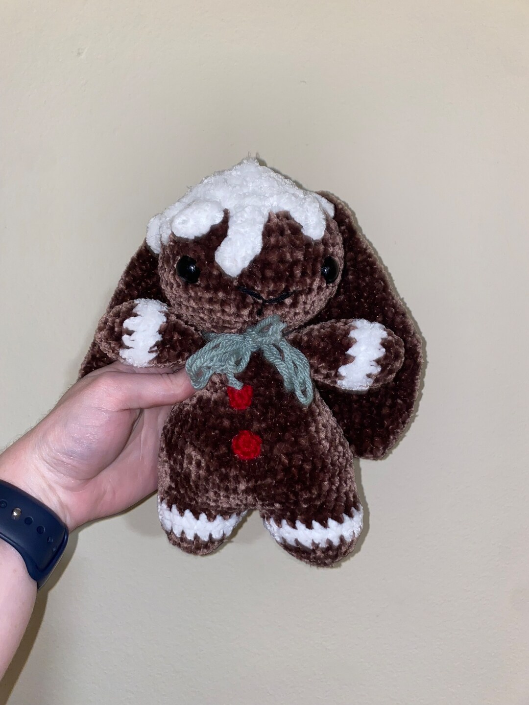 Gingerbread Bunny Crochet Plushie Amigurumi Stuffed Animal Christmas ...