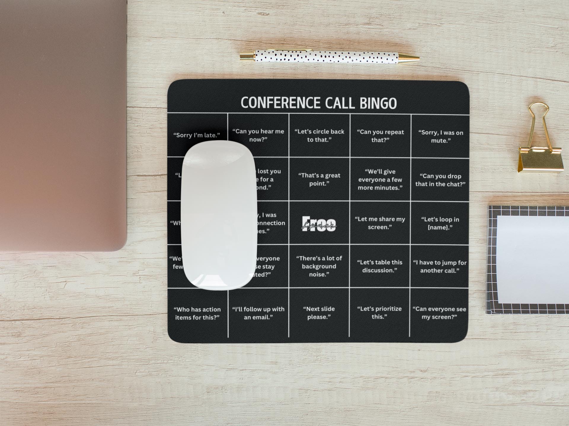 Conference Call Bingo Mouse Pad | Work From Home Gift | Gift for ...
