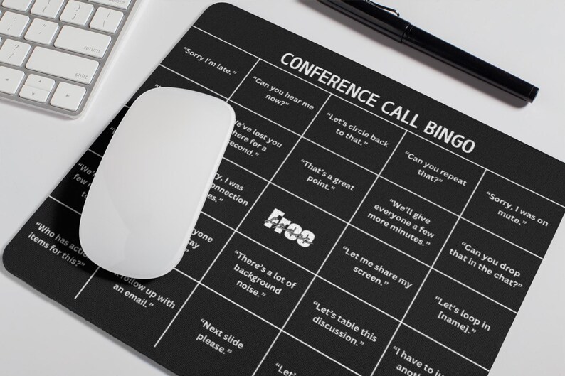 Conference Call Bingo Mouse Pad | Work From Home Gift | Gift for ...