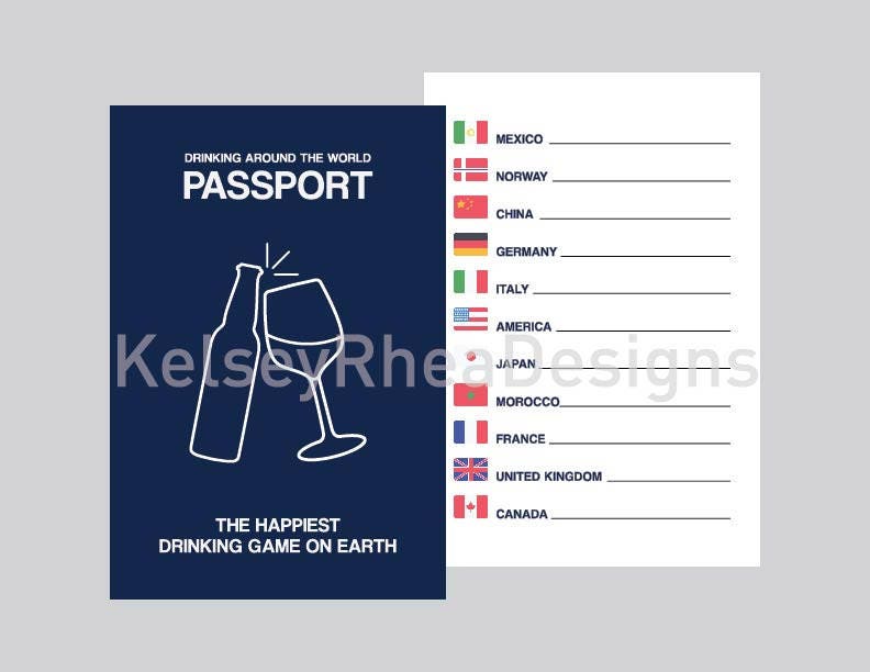 Drinking Around the World Passport INSTANT DIGITAL DOWNLOAD - Etsy