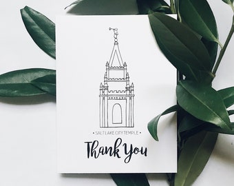 Thank You Card Temple | Etsy