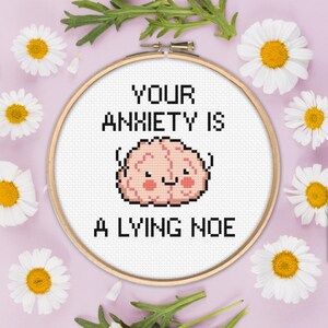 Anxiety Cross Stitch Pattern PDF, Everything Would Be Fine, Funny ...