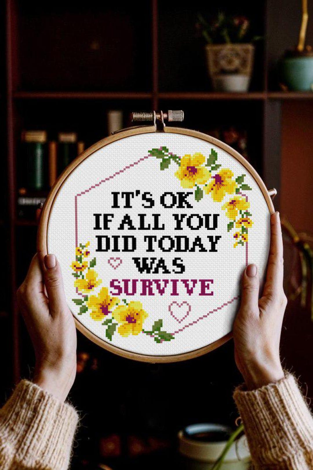 Inspirational Cross Stitch Pattern: Mental Health Affirmation (digital ...