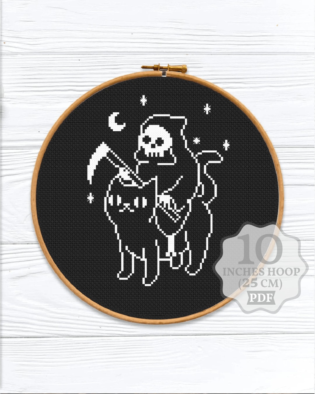 Cat Death Cross Stitch Pattern Digital PDF Cute Funny Easy - Etsy