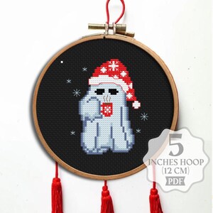 Christmas Ghosts Cross Stitch Pattern PDF, Cute Christmas Tree With ...