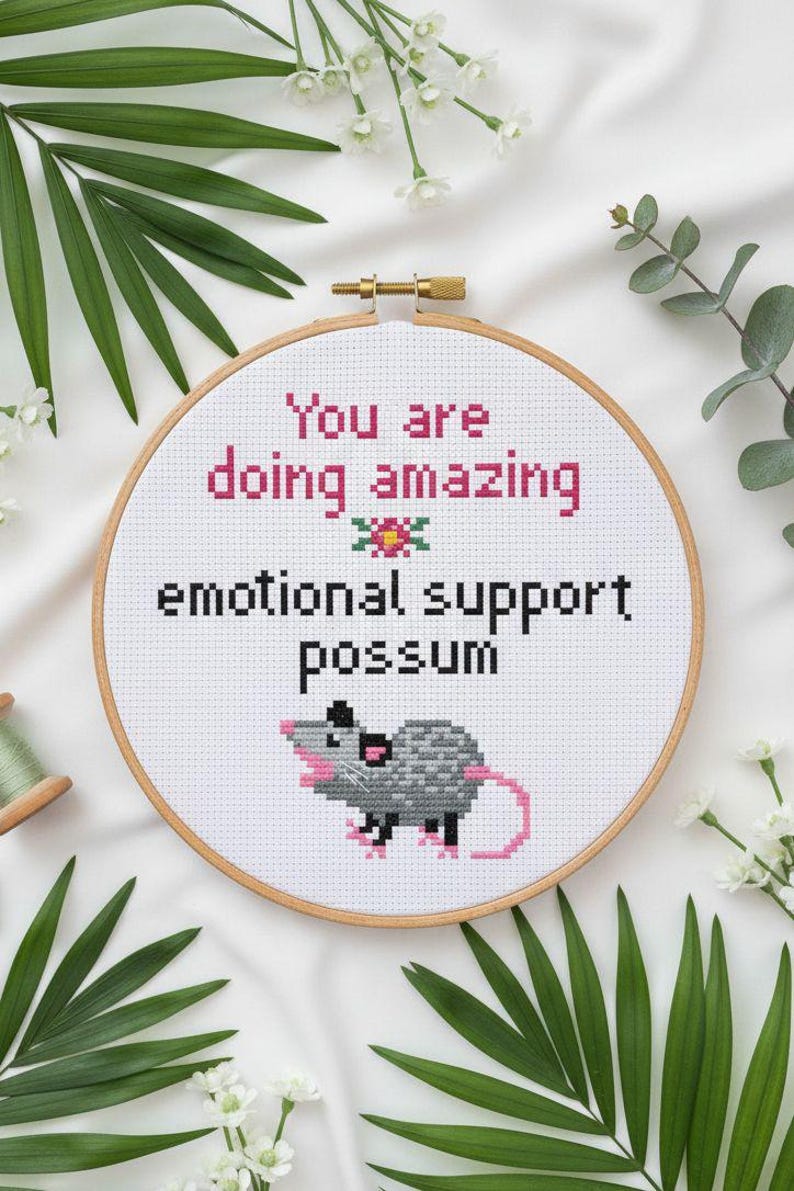 Fake It Possum Cross Stitch Pattern Funny Meme Sarcastic (digital PDF ...