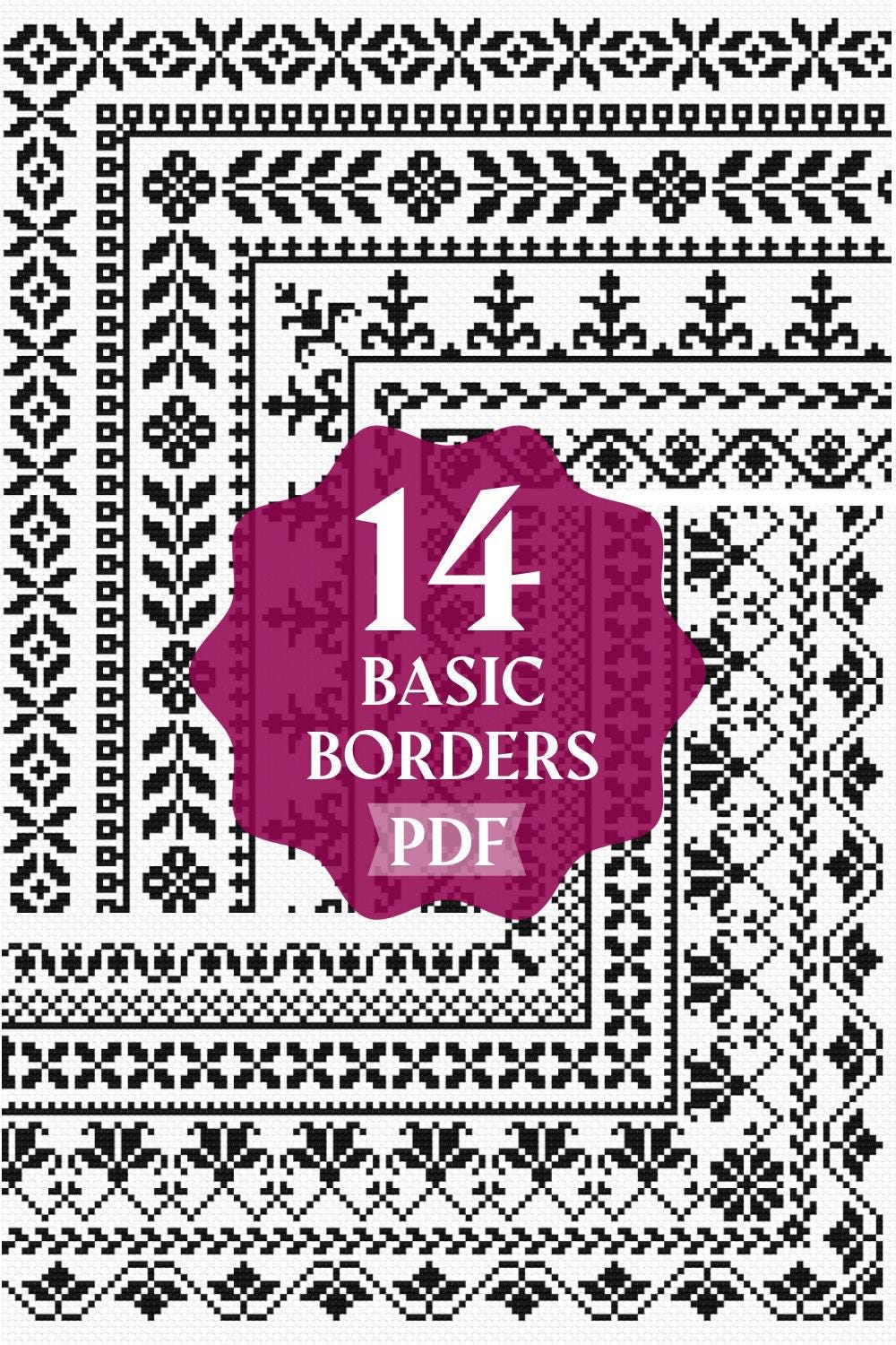 Borders Cross Stitch Pattern Square Frames Basic Cross Stitch Pattern ...