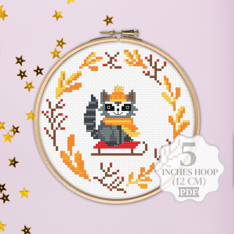Raccoon Cross Stitch - Etsy