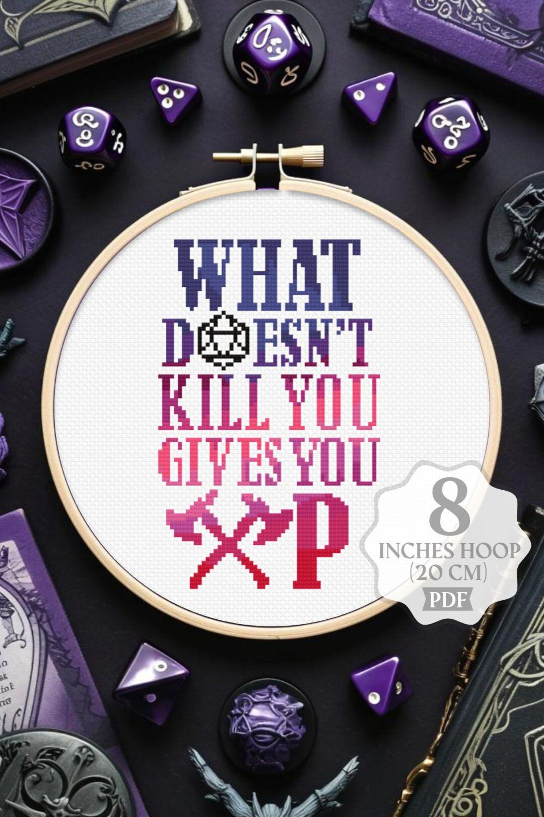What Doesn't Kill You Cross Stitch Pattern Gamer XP Dragon Game - PDF ...