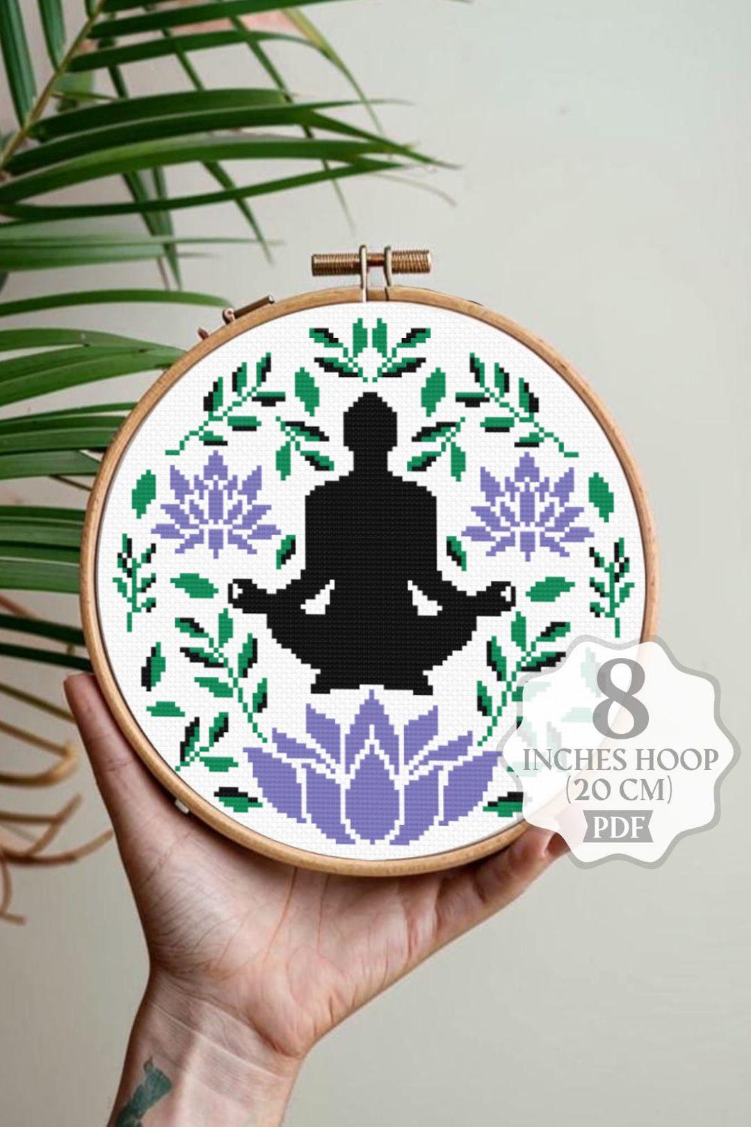 Yoga Man Cross Stitch Pattern PDF, Namaste Meditation Health Asana ...