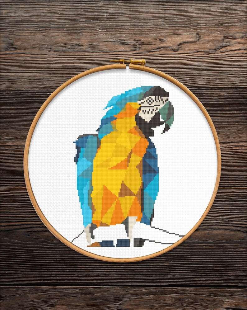 Parrot Cross Stitch Pattern for Digital Download Macaw Cross - Etsy