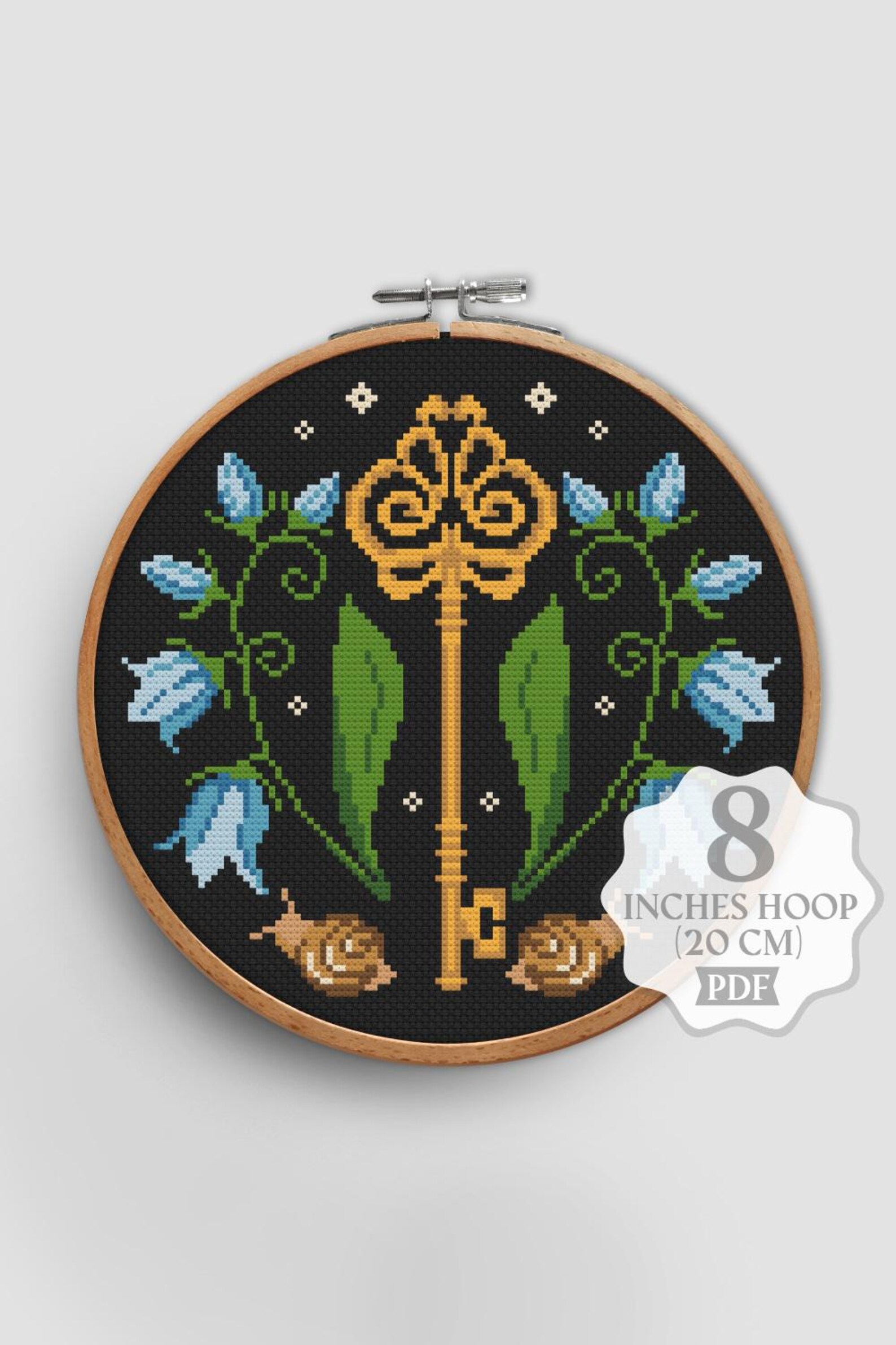 Bluebell Flower Cross Stitch Pattern: Vintage Floral Embroidery (PDF ...