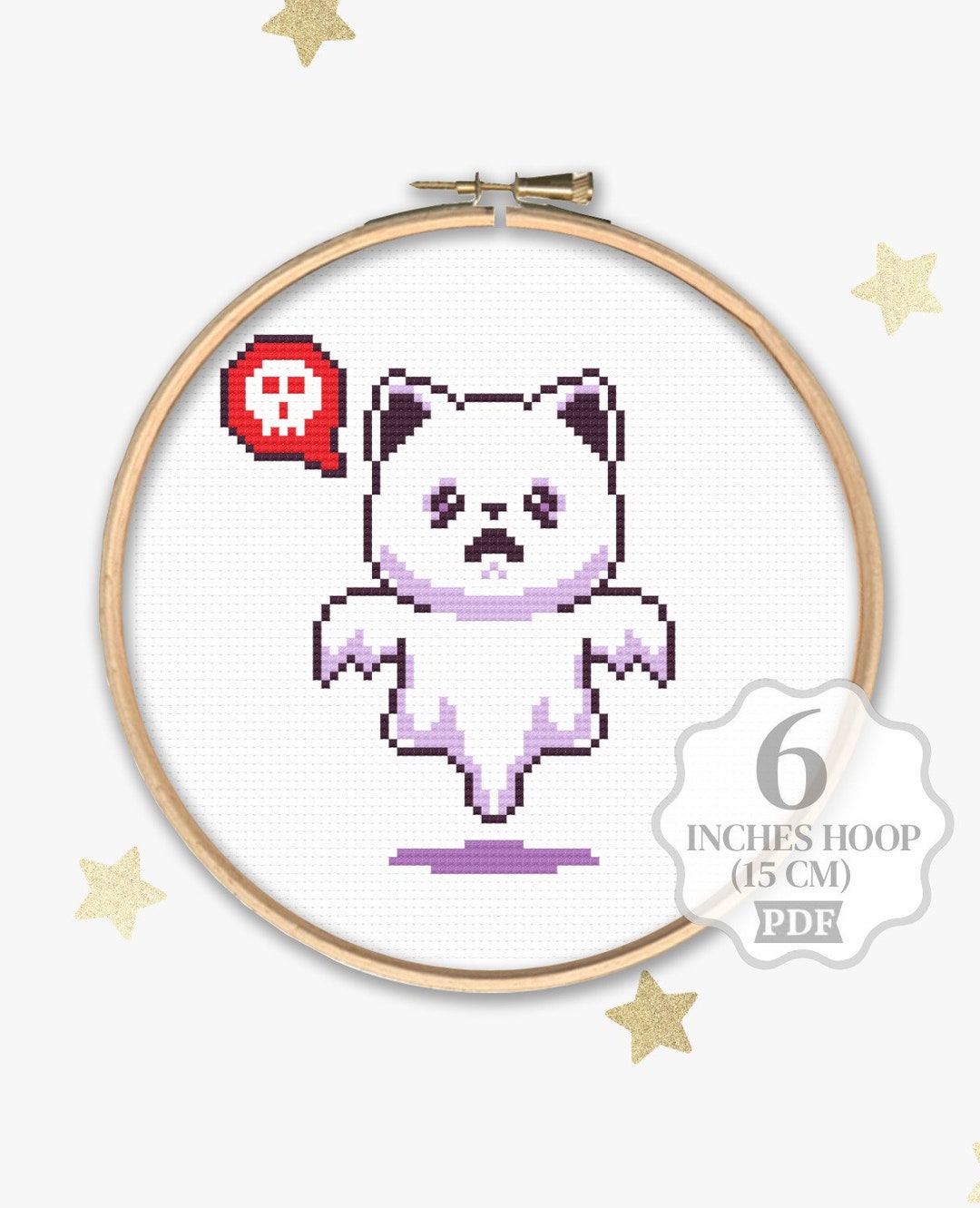Cat Ghost Cross Stitch Pattern PDF, Cute Funny Spooky Kitty Cross ...
