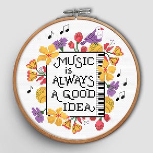 Piano Cross Stitch Pattern: Music Hobby, Musician Gift (PDF ...