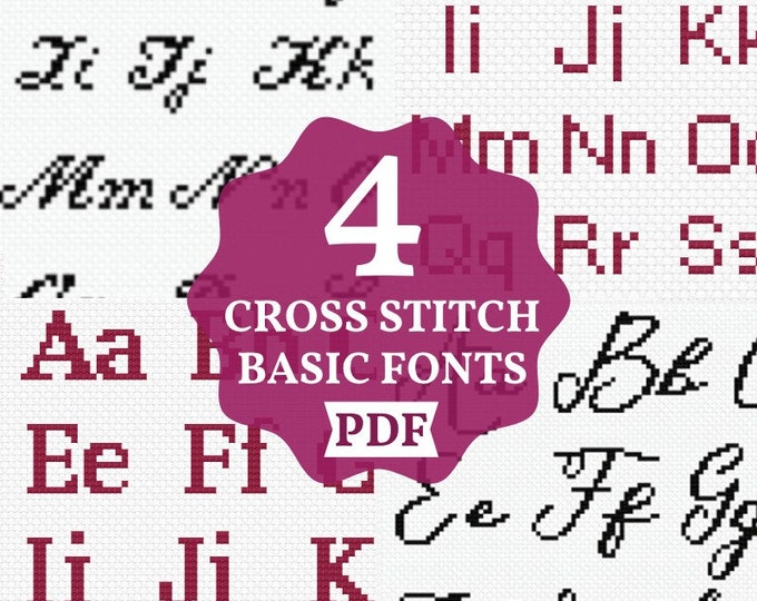 Elegant Alphabet Cross Stitch Pattern, Calligraphic Letters PDF - Etsy ...
