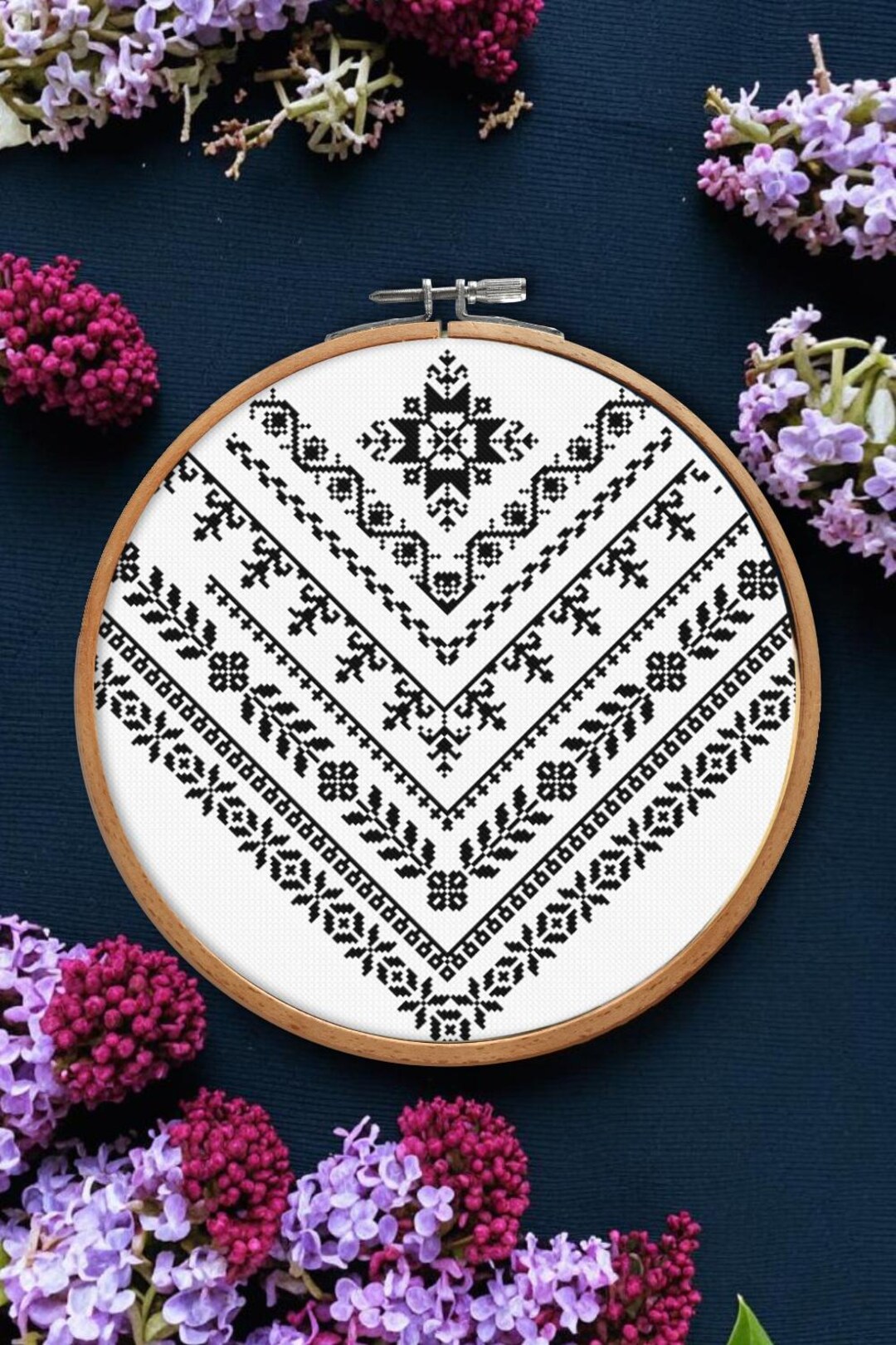 Folk Borders Cross Stitch Pattern Square Frames Easy Cross Stitch ...