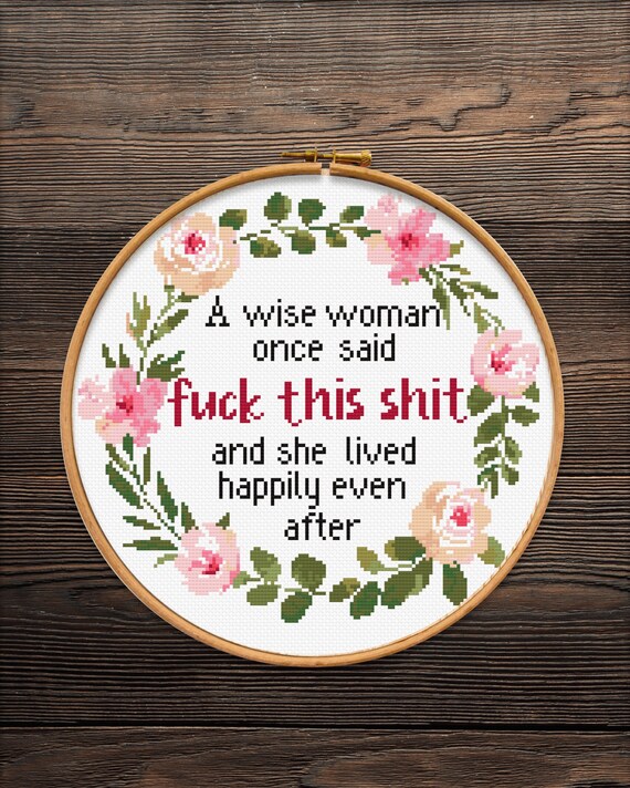 Sassy Cross Stitch Pattern PDF Instant Download Floral Quote - Etsy