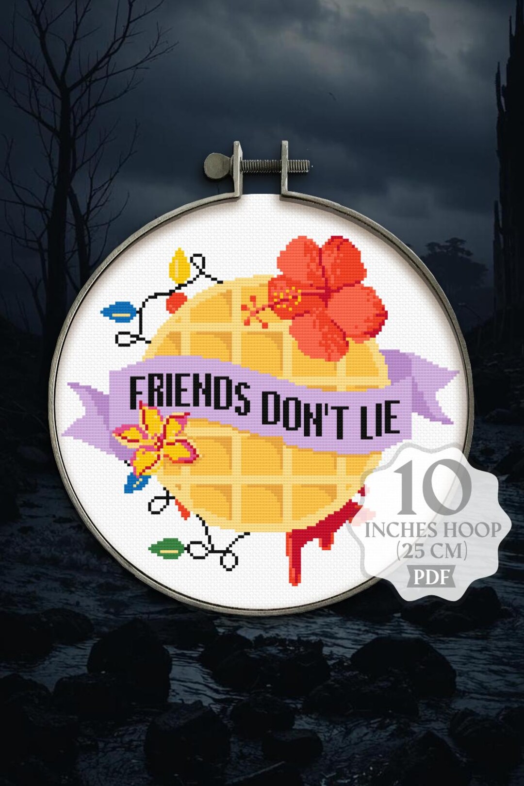 Stranger Things Cross Stitch Pattern: Friends Don't Lie (PDF Pattern ...