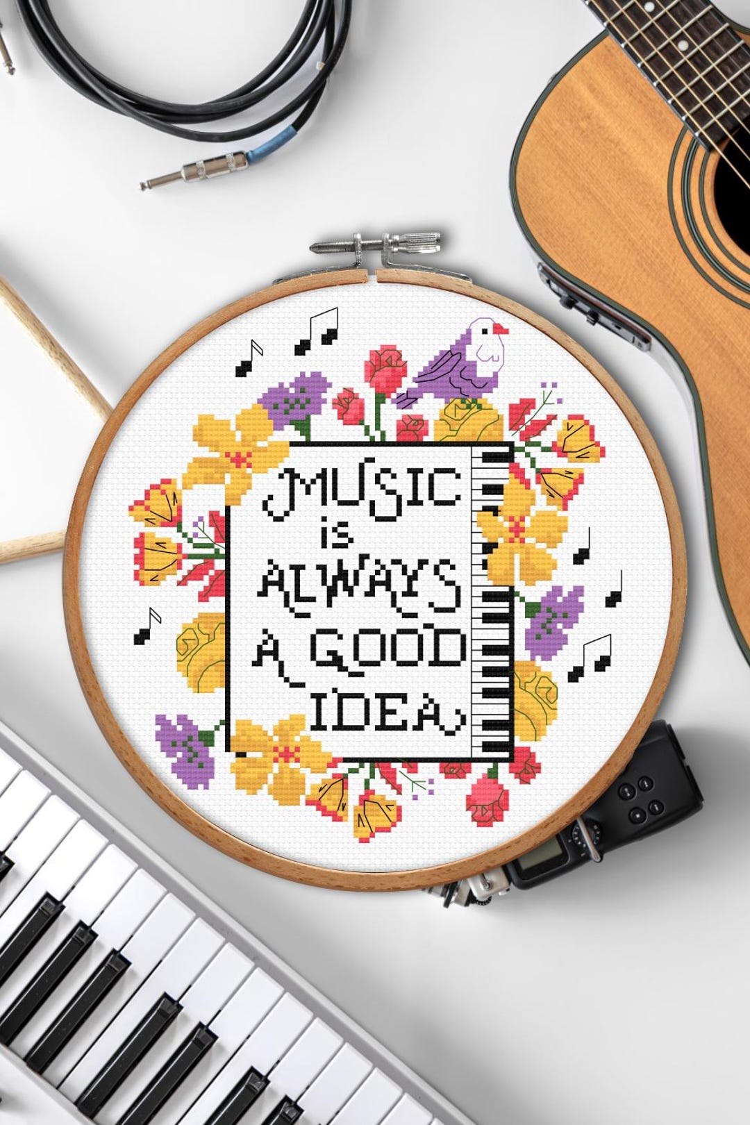 Piano Cross Stitch Pattern: Music Hobby, Musician Gift (PDF ...