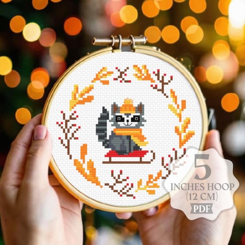 Raccoon Cross Stitch - Etsy