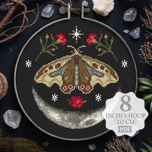 Witch Energy Cross Stitch Pattern: Moon & Crystals (PDF Download) - Etsy