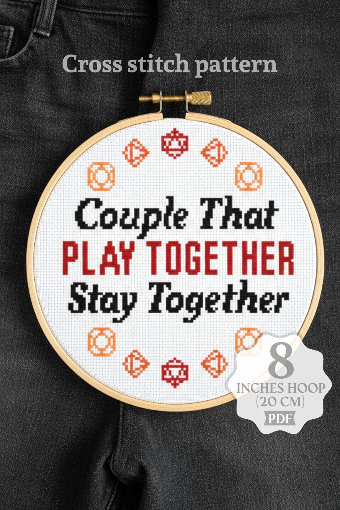 Dungeon Cross Stitch Pattern Game Master Couple Love Digital - PDF - Etsy