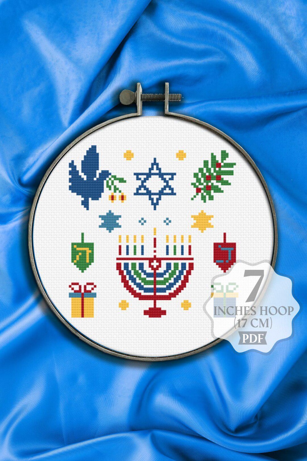 Hanukkah Sampler Cross Stitch Pattern: Jewish Holiday Decor (PDF) - Etsy