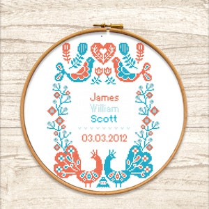 Custom Name Cross Stitch Pattern PDF Personalized Tree of - Etsy