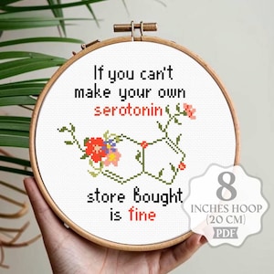 Funny Cross Stitch Pattern PDF, If You Can't Make Your Own Serotonin ...