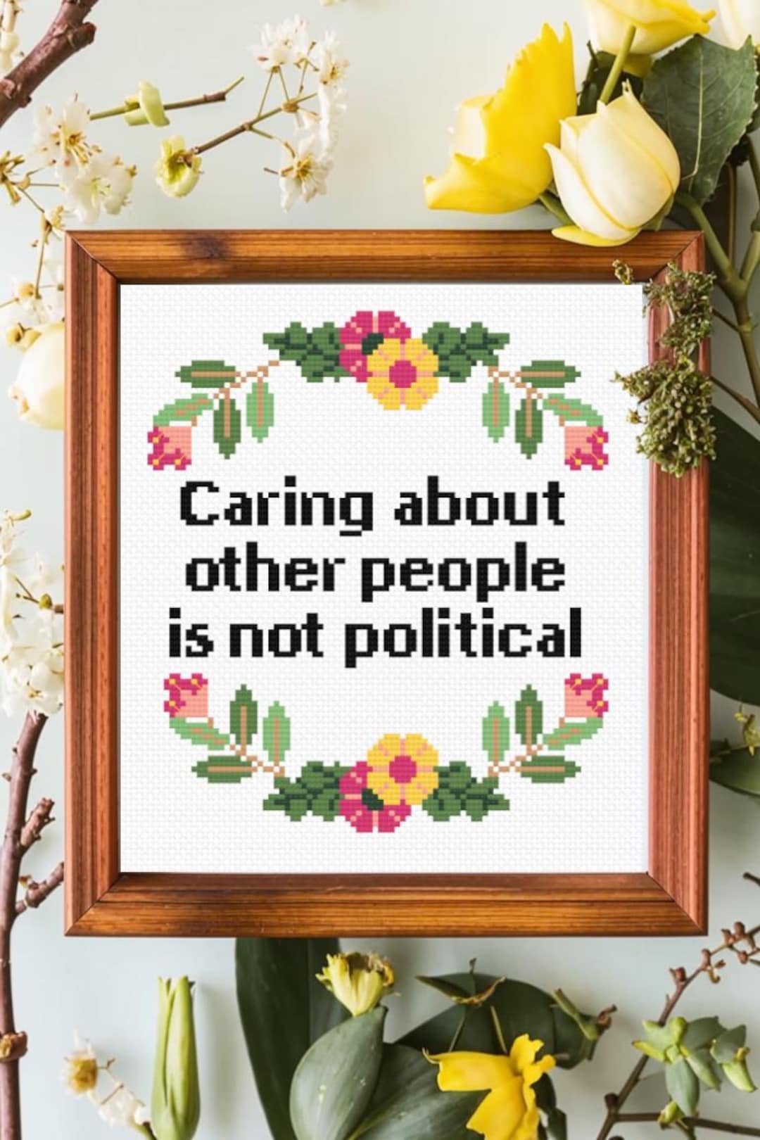 Political Cross Stitch Pattern Sarcastic Caring About Other People ...