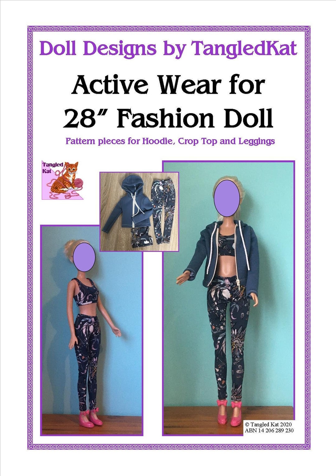 Active Wear Pattern for 28in Fashion Doll - Etsy