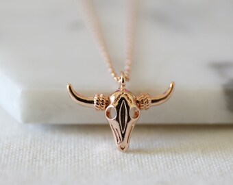 Gold Longhorn Necklace - Etsy
