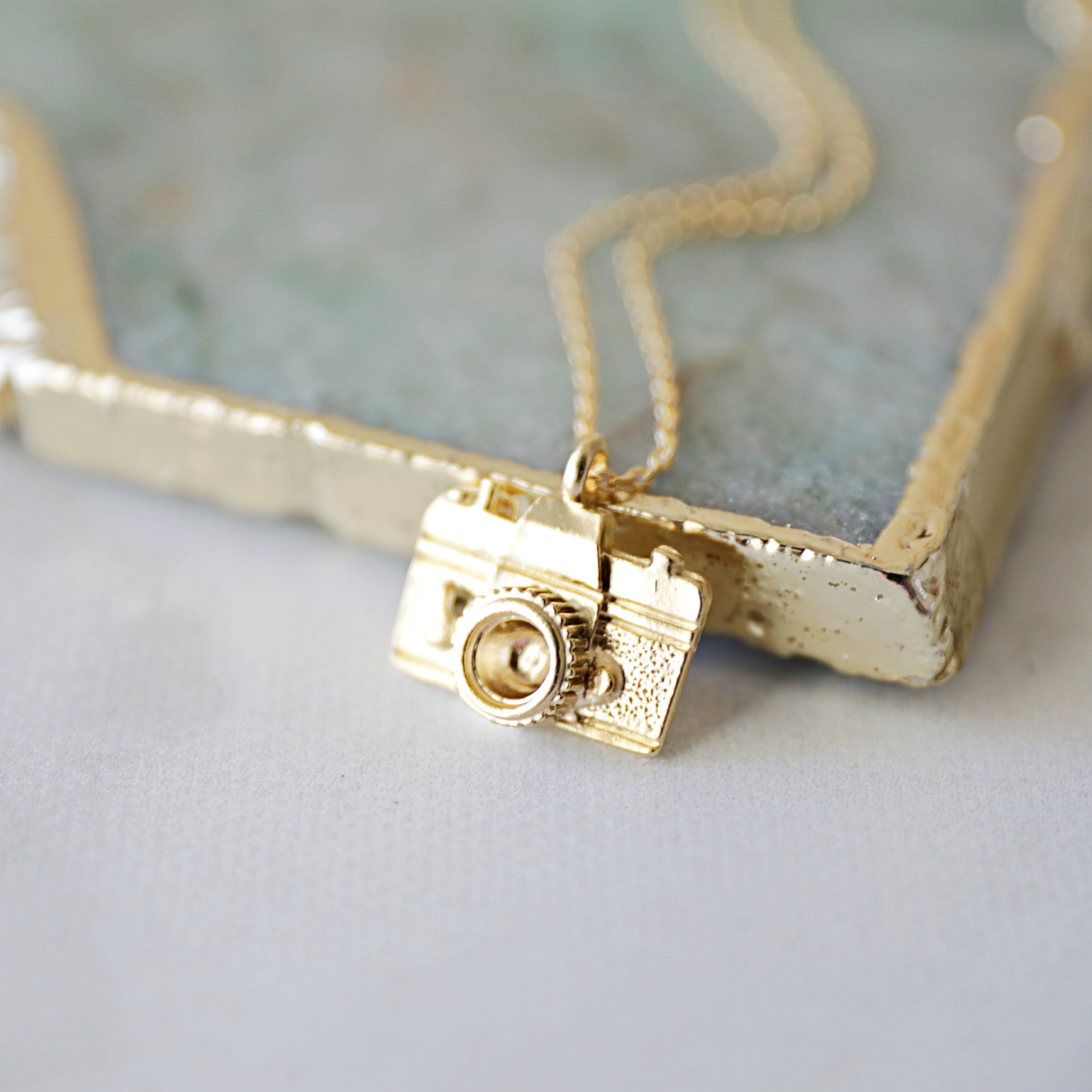 Gold Tiny Camera Necklace Camera Necklace Birthday Gift | Etsy