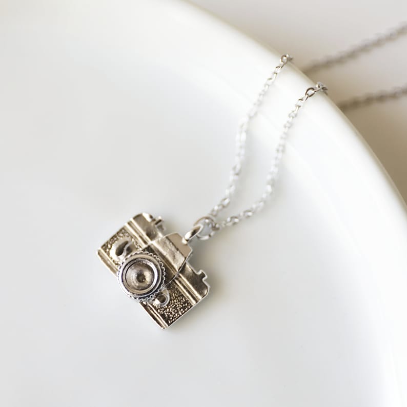 Silver Tiny Camera Necklace Camera Necklace Birthday Gift | Etsy