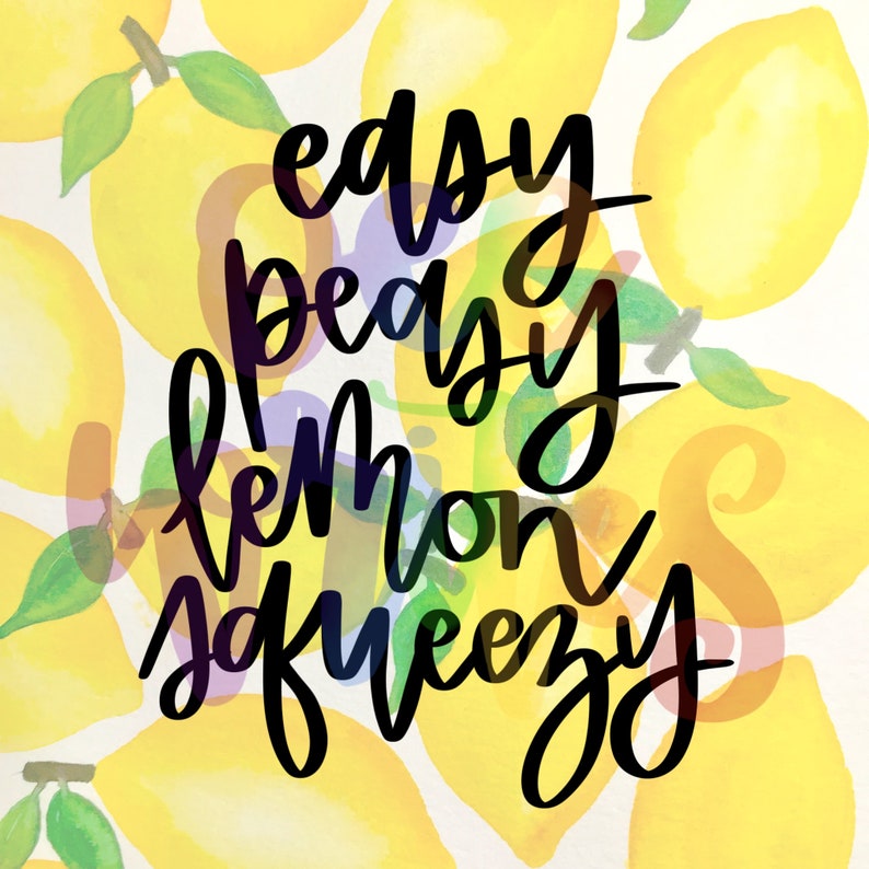 Easy Peasy Lemon Squeezy Hand Lettered Quote 8x8 Art Print - Etsy