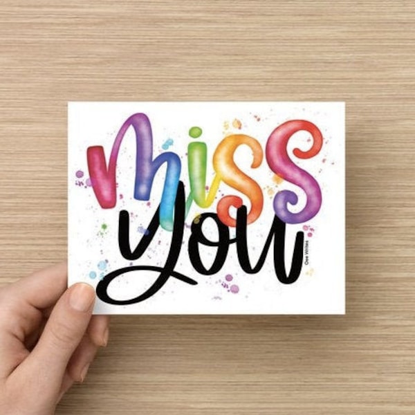 Miss You Card - Etsy