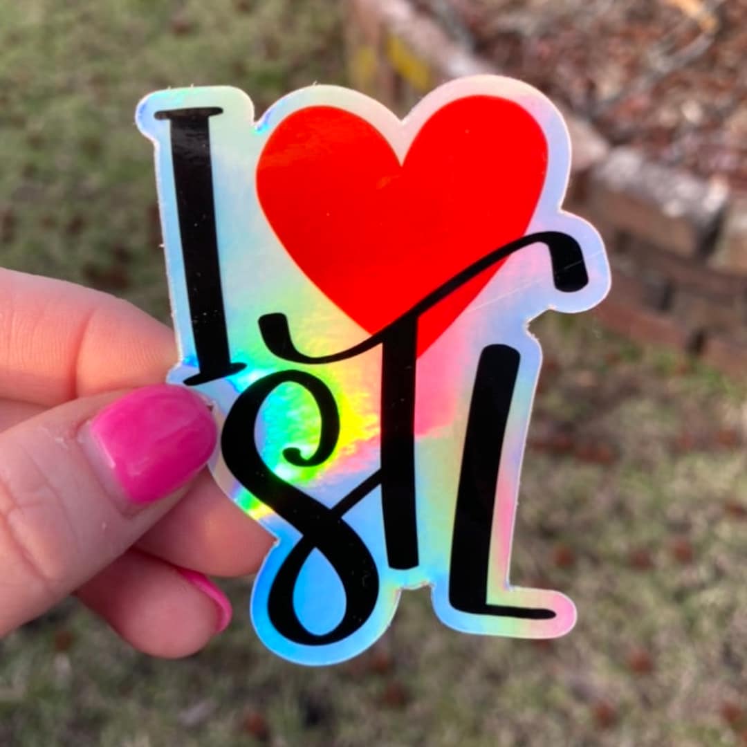 I Love STL Vinyl Sticker - Hand Drawn and Hand Lettered Sticker - Etsy