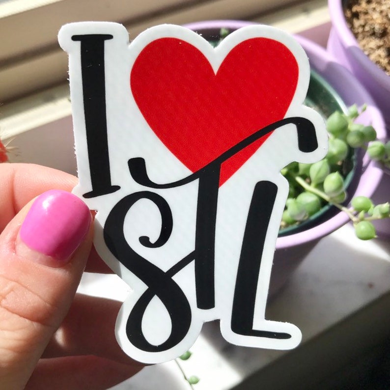 I Love STL Vinyl Sticker Hand Drawn and Hand Lettered | Etsy