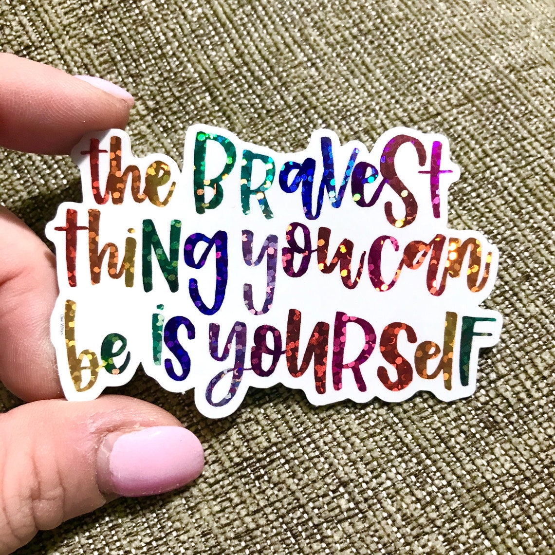 Be Yourself Rainbow Durable & Weatherproof Glitter Vinyl | Etsy