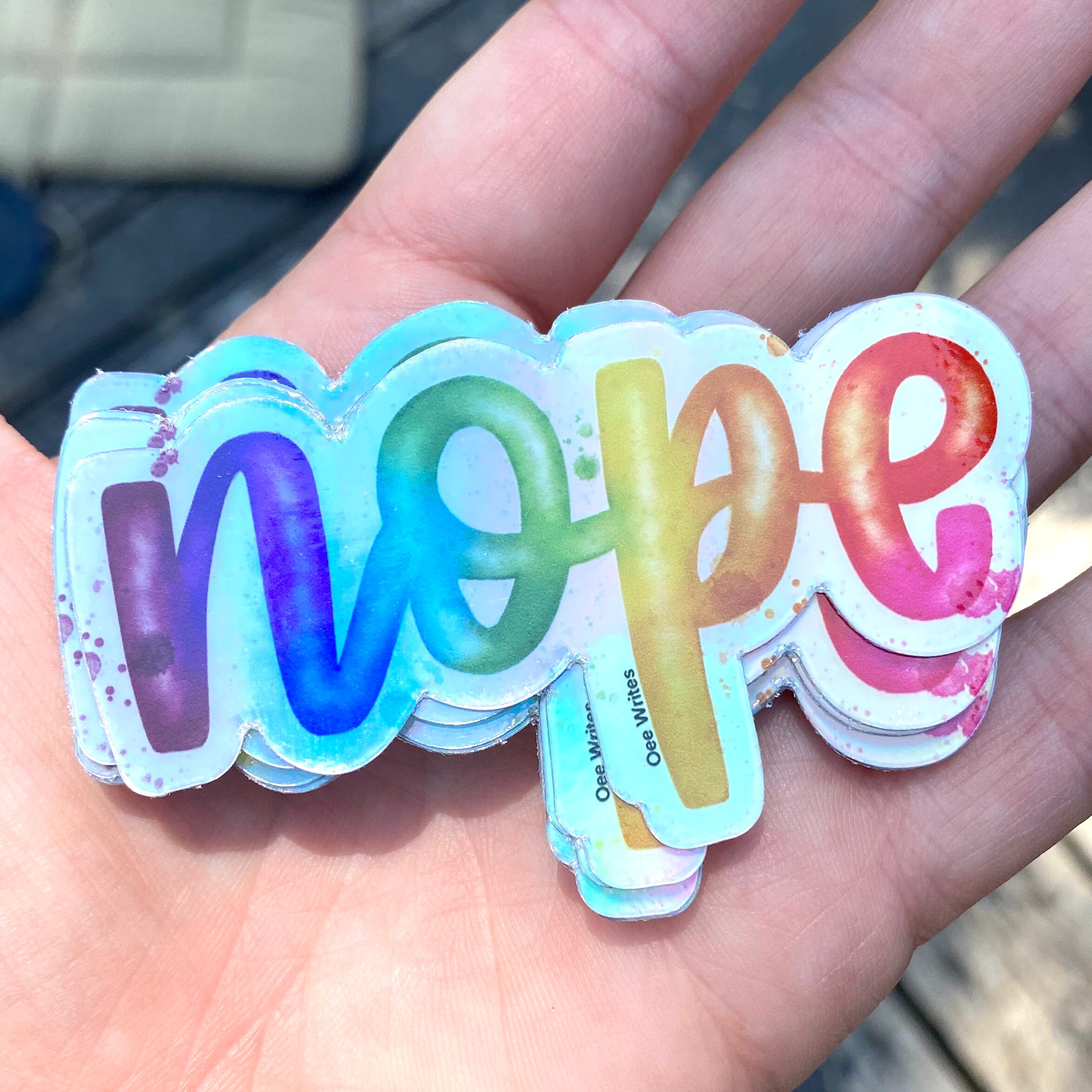 Nope Hand Lettered Digital Watercolor Durable & Weatherproof - Etsy