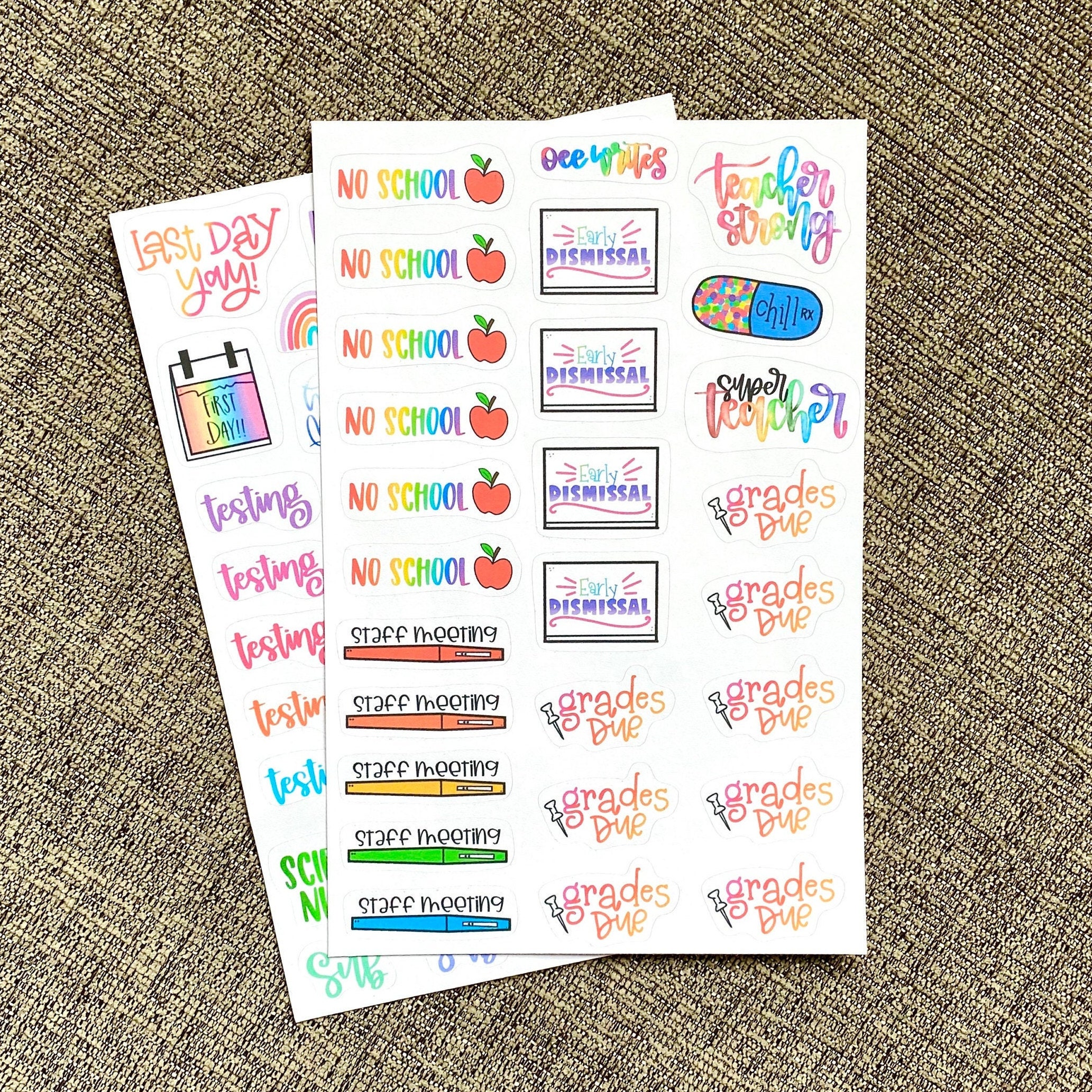 Teacher Planner Stickers Teacher Appreciation Gift Etsy