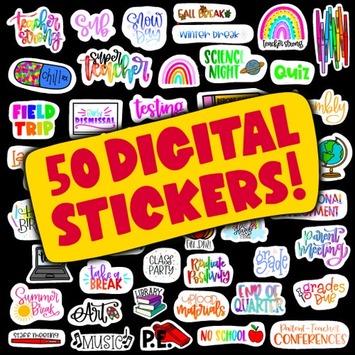90 Teacher Digital Stickers Goodnotes Stickers Digital - Etsy