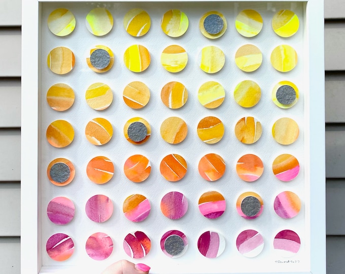 Dot Dot Dot No. 4 - Summer Sunset Dot Watercolor 3D Hanging Art - Etsy